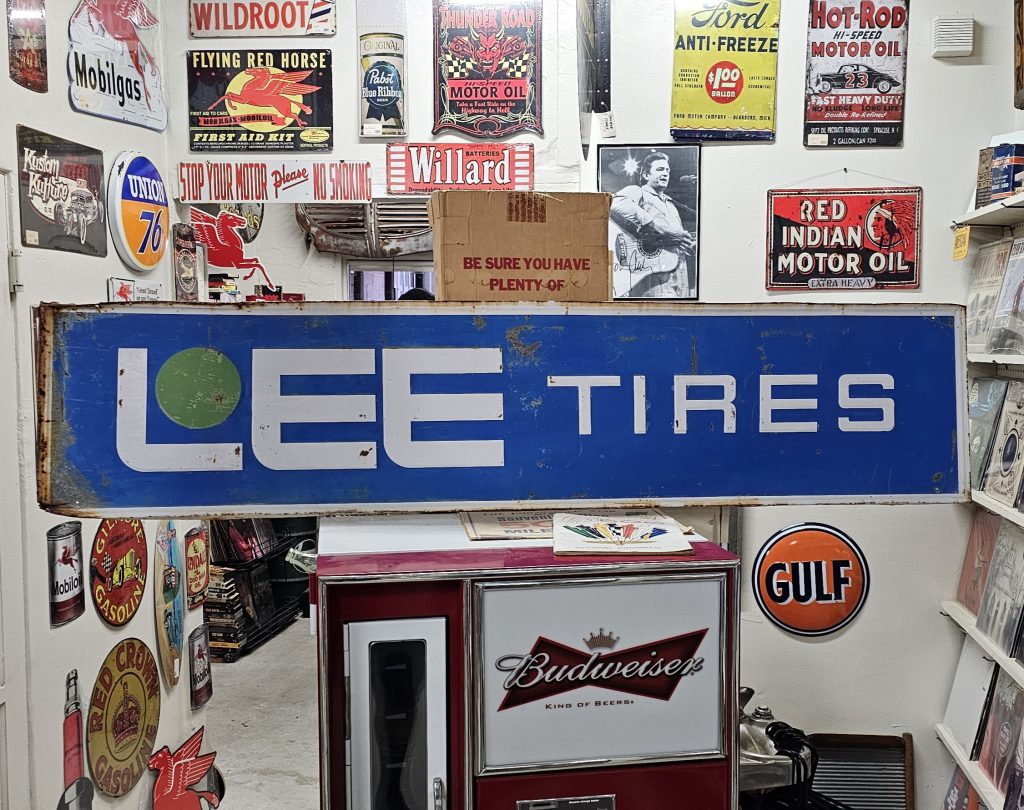 LEE TIRES Sign This Is An Original Horizontal Metal Embossed