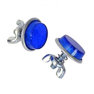 Mini License Plate Mounting Reflectors Amber, Blue Or Green