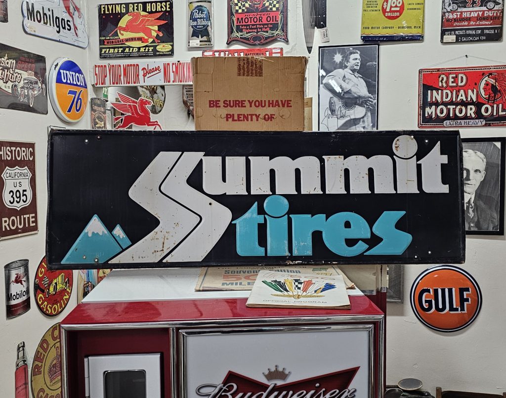 Summit Tires Sign 1960s Original Advertising Does Show Age