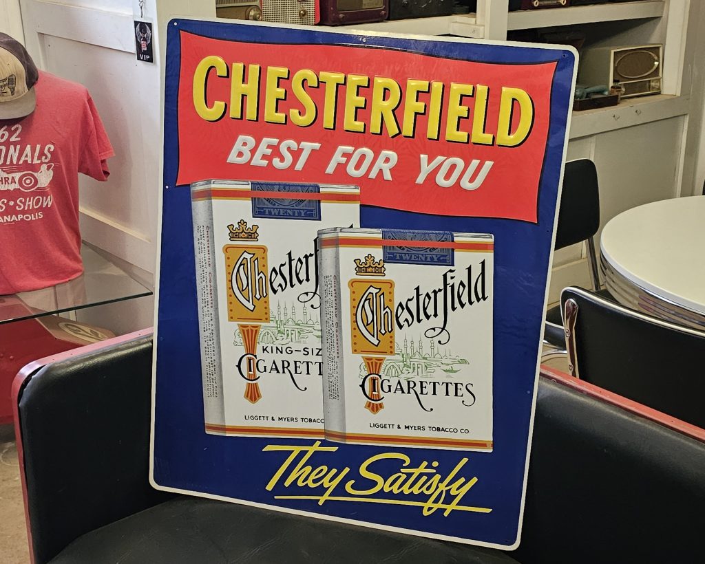 Chesterfield Best For You Cigarettes Tin Sign Like New