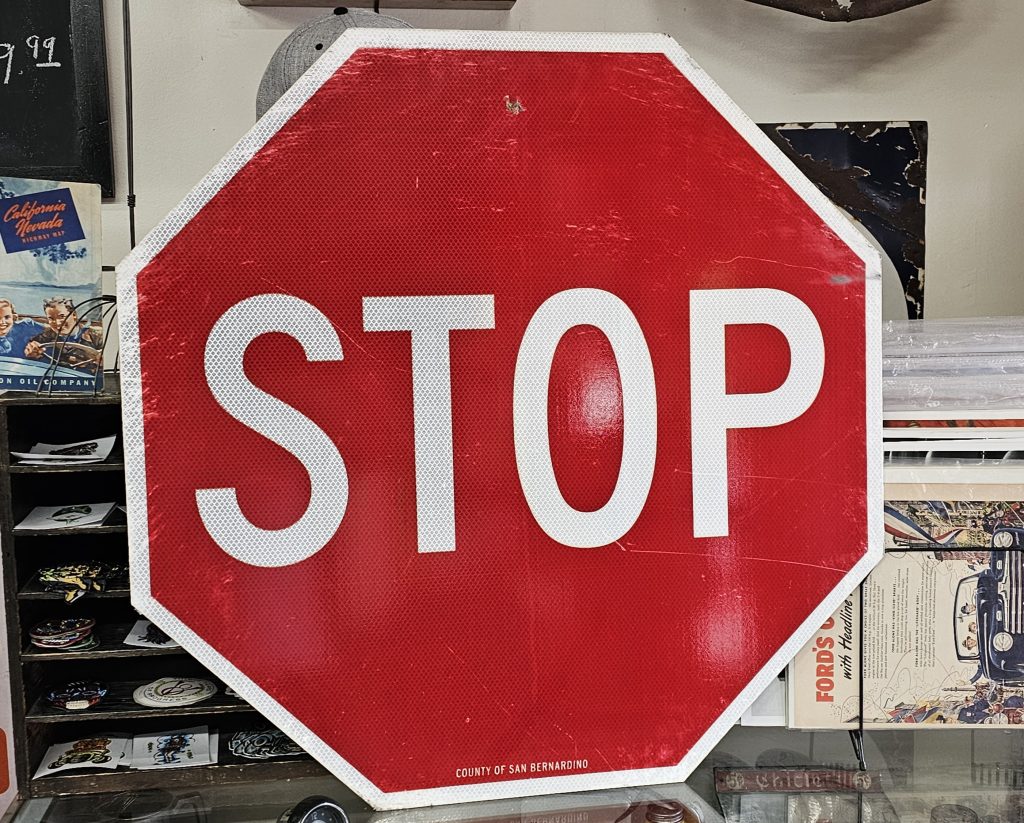 Stop Sign County Of San Bernardino - Vintage Ford Parts, Music ...