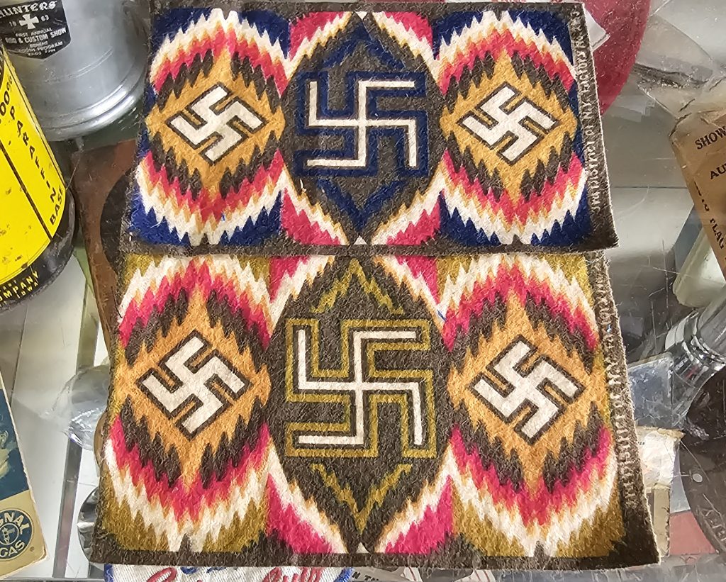 Navajo Swastika Tobacco Felt Rug Set Originals 1900-1916 Era