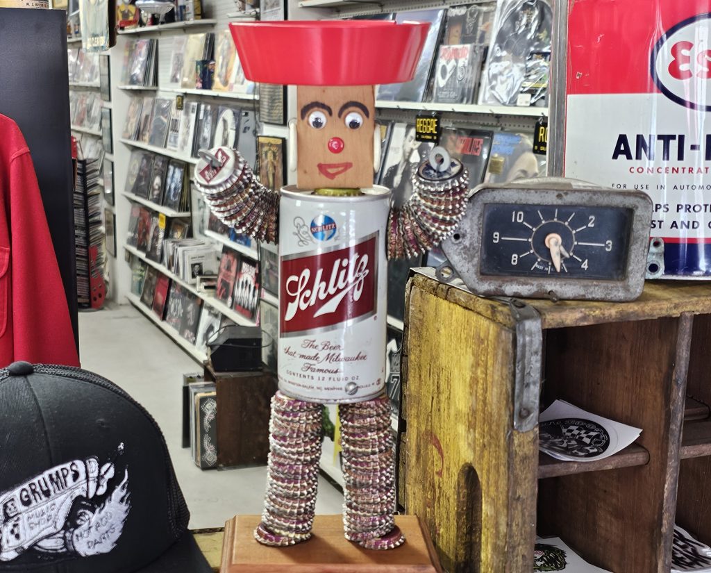 Schlitz Beer Can Bottle Cap Ashtray 1960s Folk Art Risque