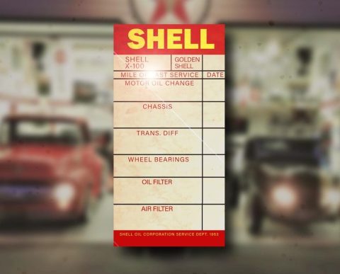Shell Service Record Decal Reproduction Door Jam Sticer