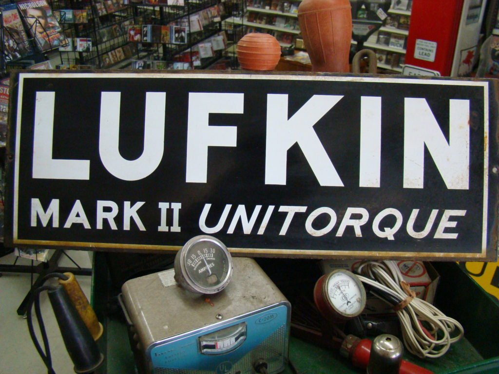LUFKIN Mark II Unitorque Porcelain Sign Original Piece