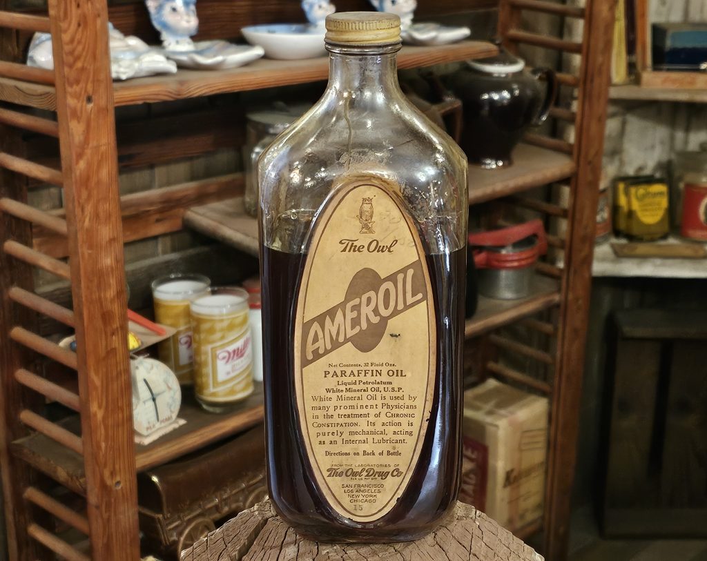 Owl Drug Co AMEROIL Bottle Original Paraffin Oil Glass