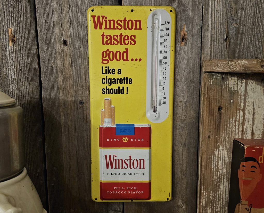 Winston Filter Cigarettes Thermometer Embossed Original
