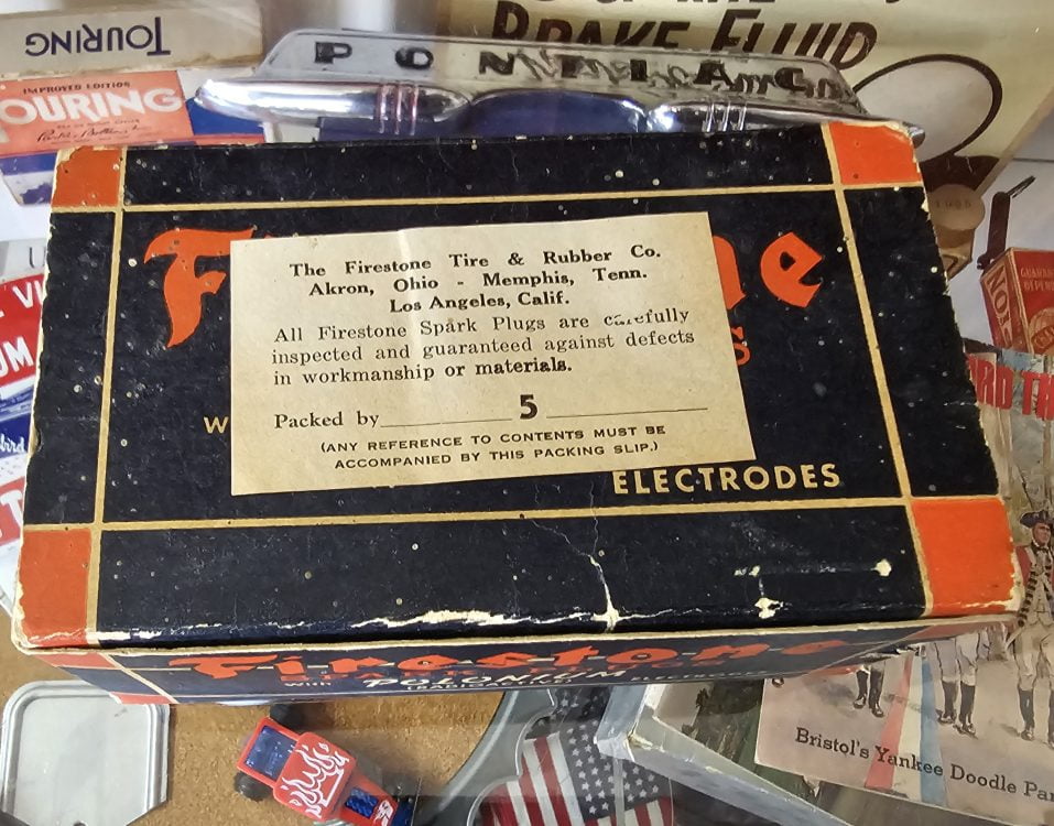 Firestone Polonium Spark Plugs, New Old Stock 1940s Era