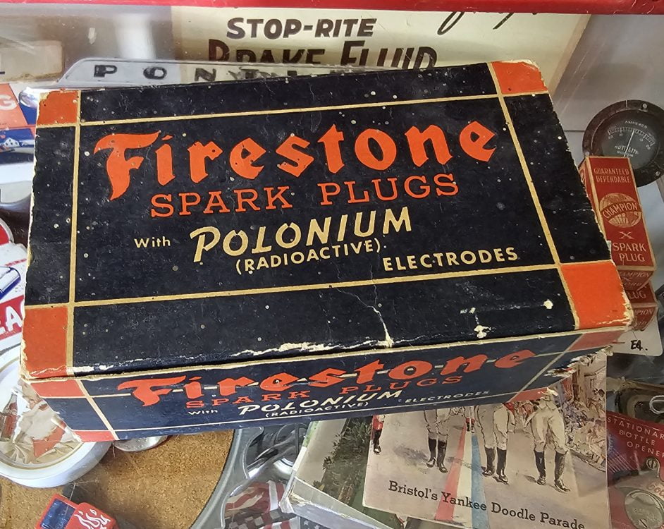 Firestone Polonium Spark Plugs, New Old Stock 1940s Era