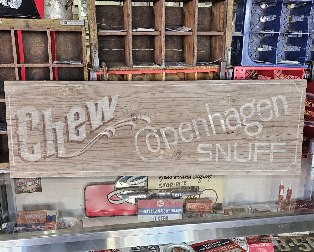 Chew Copenhagen Snuff Wood Sign Hand Painted Shop Only