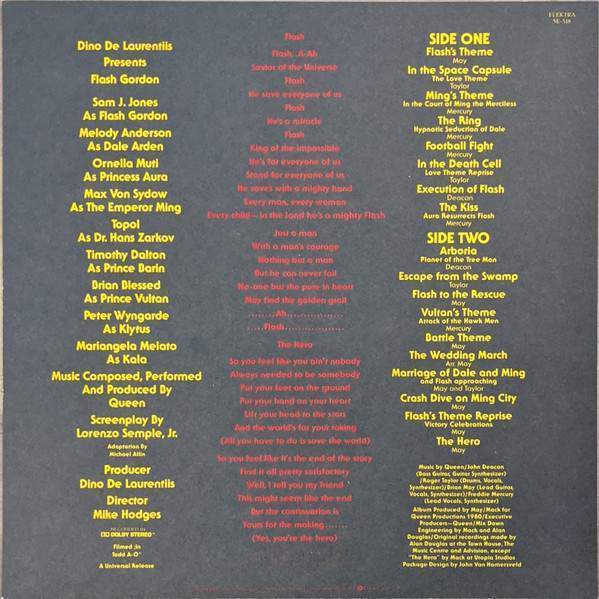 Queen Flash Gordon Original Soundtrack Vinyl Elektra 1980