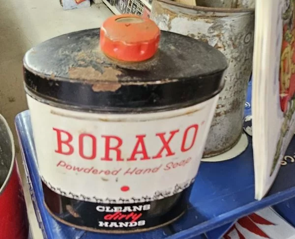 BORAXO Powdered Hand Soap Tin Original With Product
